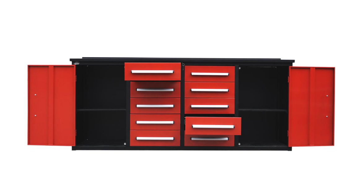 10 DRAW, 2 CUPBOARD RED WORK BENCH! AVAILABLE NOW! – Concept Storage ...